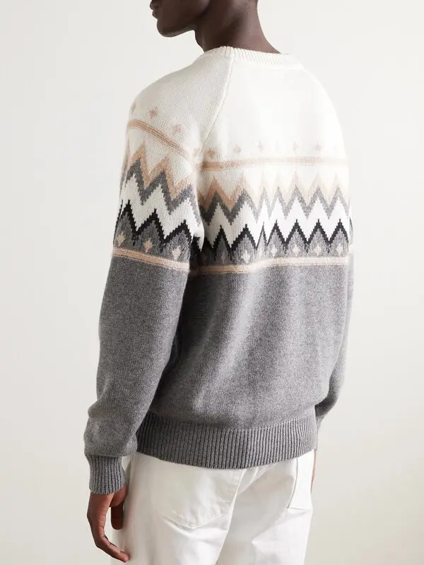 Brunello Cucinelli Fair Isle Cashmere Sweater