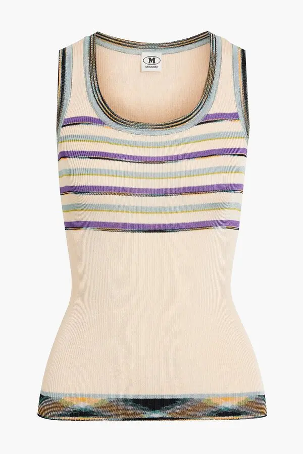 Missoni Striped Crochet-knit Tank