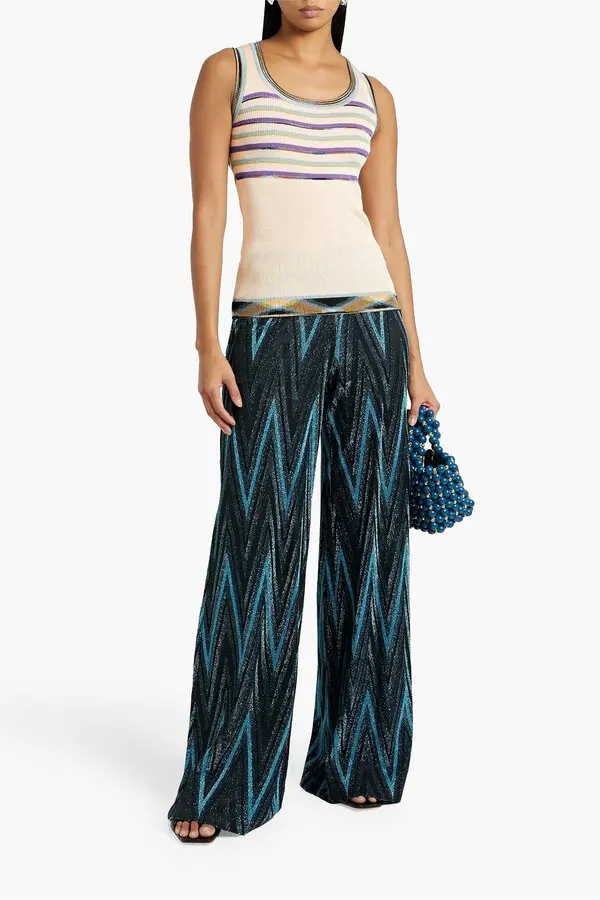 Missoni Striped Crochet-knit Tank