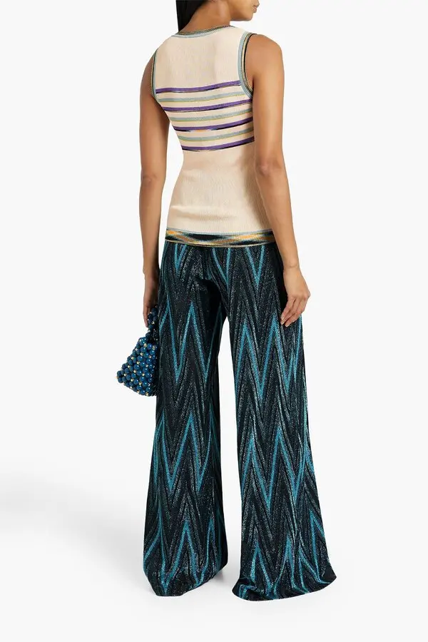 Missoni Striped Crochet-knit Tank