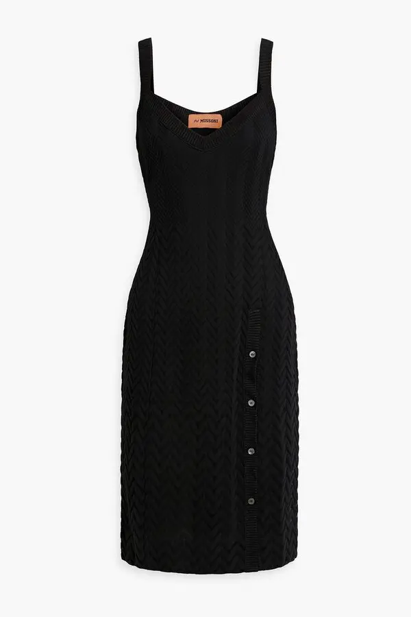 Missoni Button-Detailed Crochet-Knit Cotton-Blend Dress In Black - 70% Off  | Editorialist