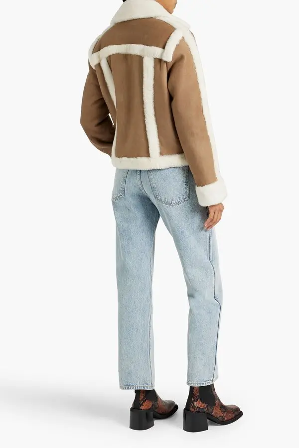 DOM GOOR Reversible Shearling Biker Jacket - Light Brown
