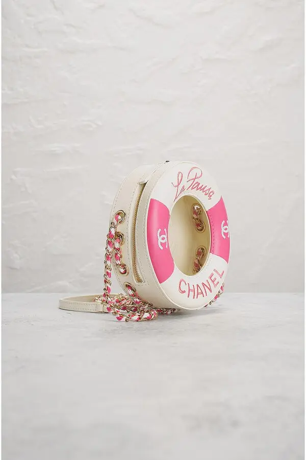 Chanel Cruise Line Float Chain Shoulder Bag In White