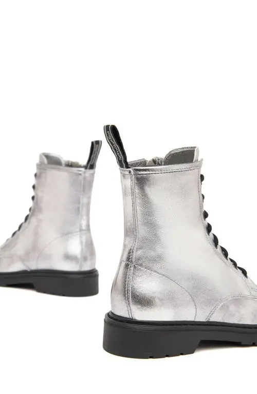 NEROGIARDINI Lace-up Combat Boots - Silver