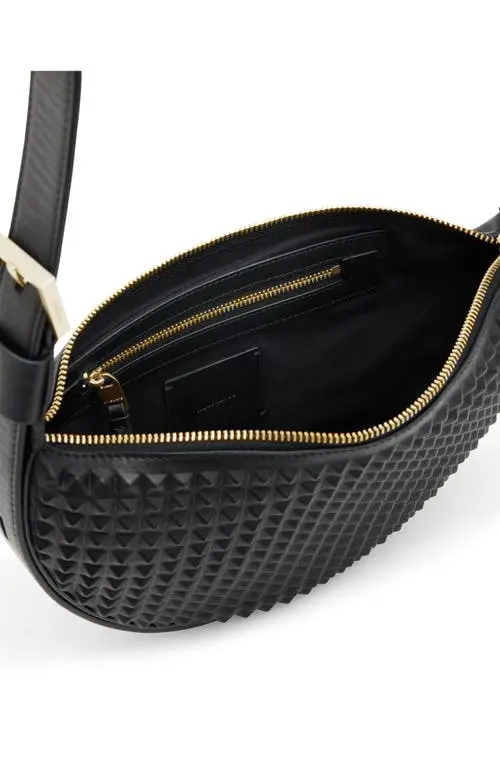 ALLSAINTS Half Moon Studded Leather Crossbody Bag