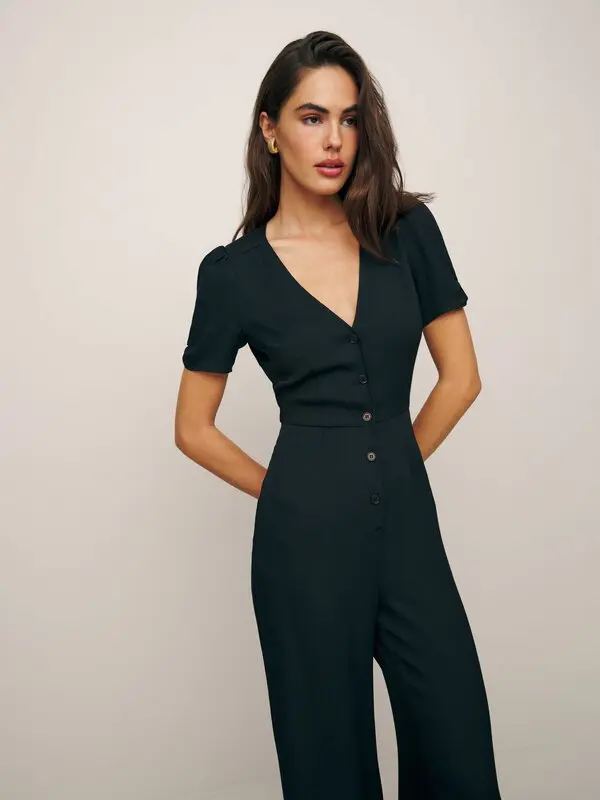 REFORMATION France Jumpsuit - Black