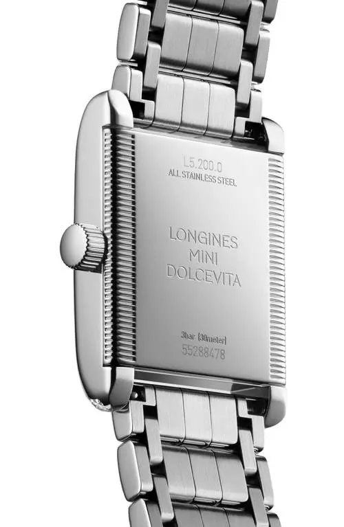 LONGINES Mini Dolcevita Diamond Pavé Bracelet Watch - Silver