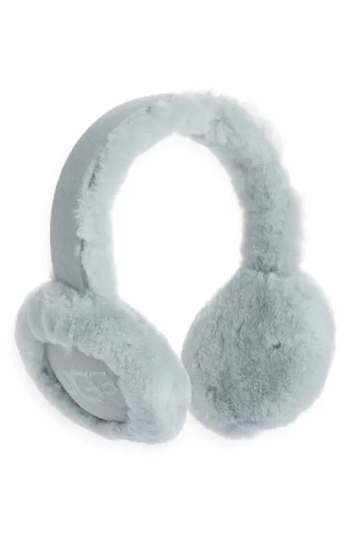 UGG Logo Embroidered Shearling Earmuffs - Grey Mist