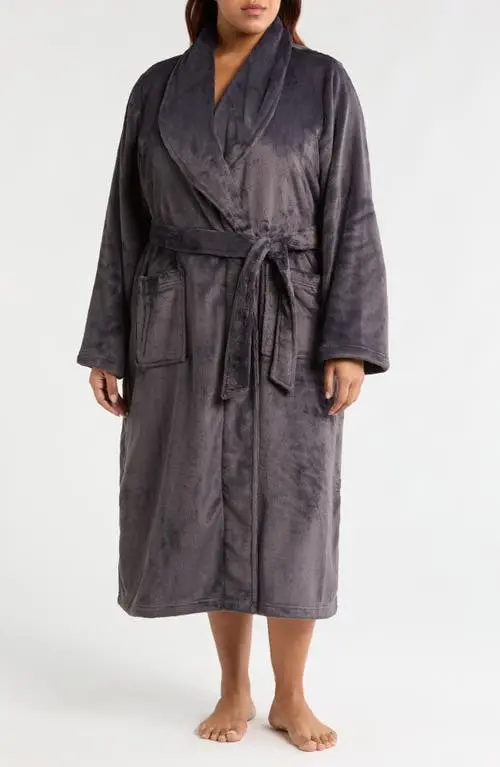Nordstrom Shawl Collar Plush Robe - Grey Stonehenge