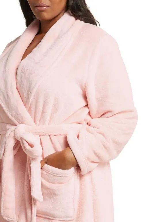 Nordstrom Shawl Collar Plush Robe - Pink English