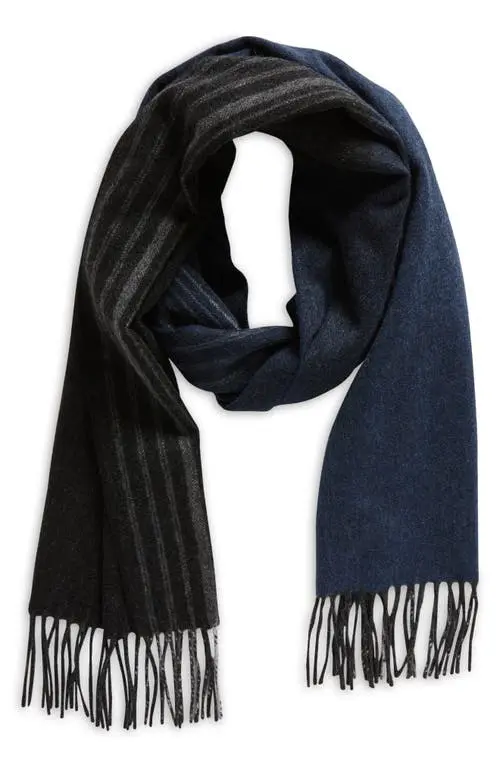 ANDREW STEWART Tri-color Cashmere Scarf - 006blknv