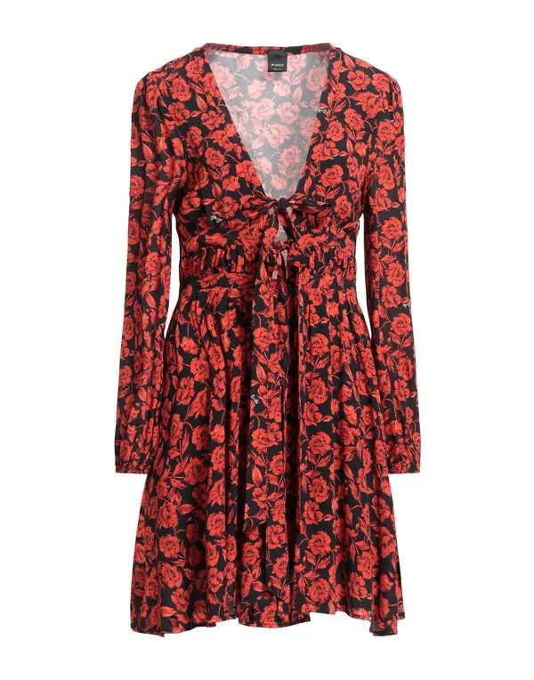 Pinko Mini Flared Floral-print Dress