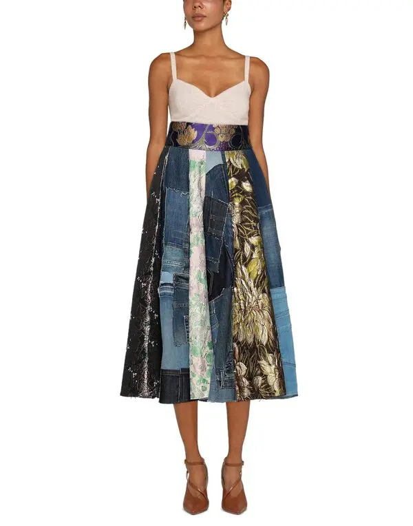 Dolce & Gabbana Midi Circle Skirt - Blue