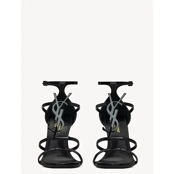 Saint Laurent Cassandra High Heel Sandals - Black Patent