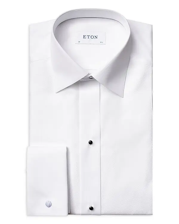 Eton Classic Fit Pique Formal Shirt - White