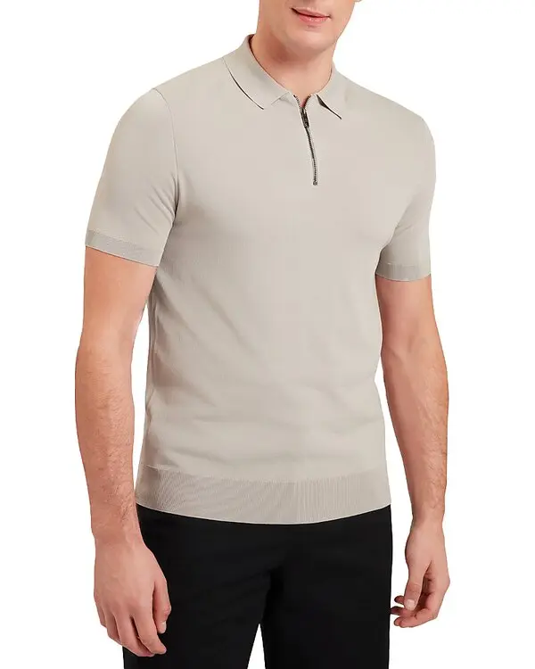 Ted Baker London Daldin Zip Polo - Mid Grey