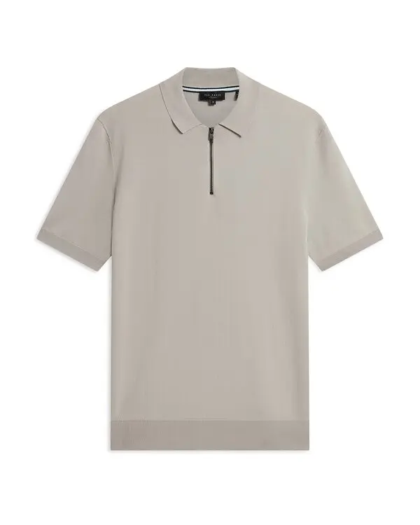 Ted Baker London Daldin Zip Polo - Mid Grey