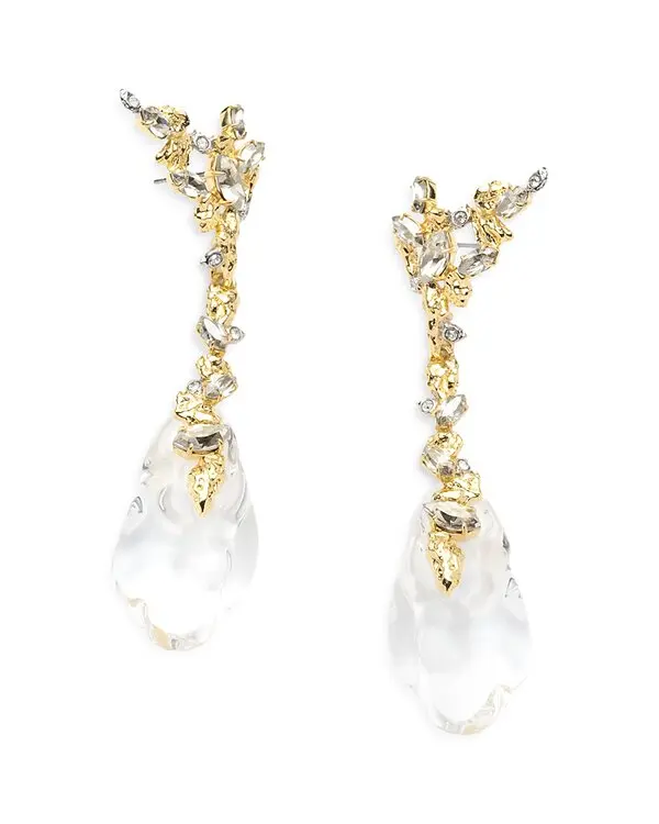 Alexis Bittar Dream Rain Drop Earrings - Gold/clear