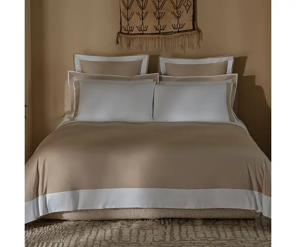 Frette Flying Sateen Sham, Standard Exclusive - Sand/white