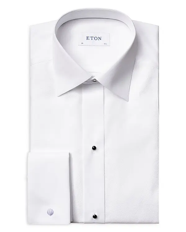 Eton Contemporary Fit Pique Formal Shirt - White