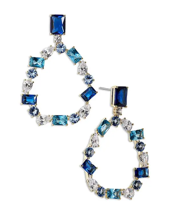 Nadri Stone Drop Earrings - Blue