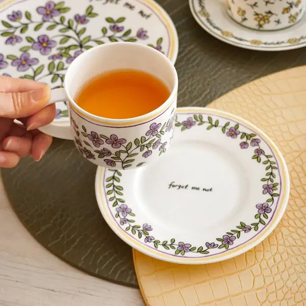 Twig New York Molly Hatch Forget Me Not Cup And Saucer - Multi