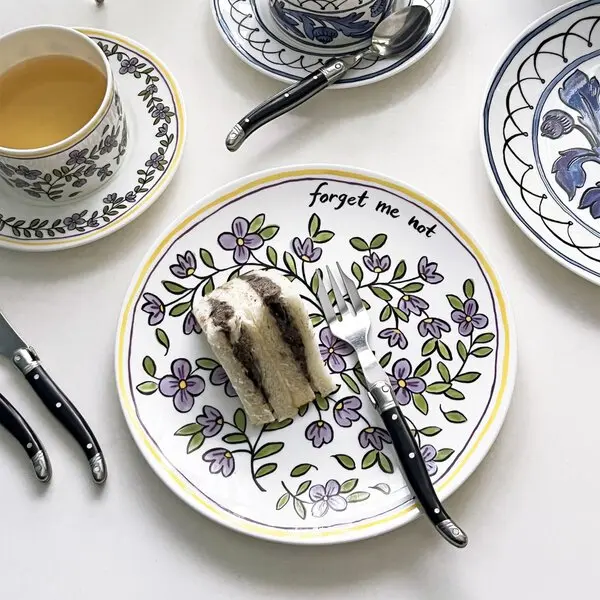 Twig New York Molly Hatch Forget Me Not Salad/dessert Plate - Multi