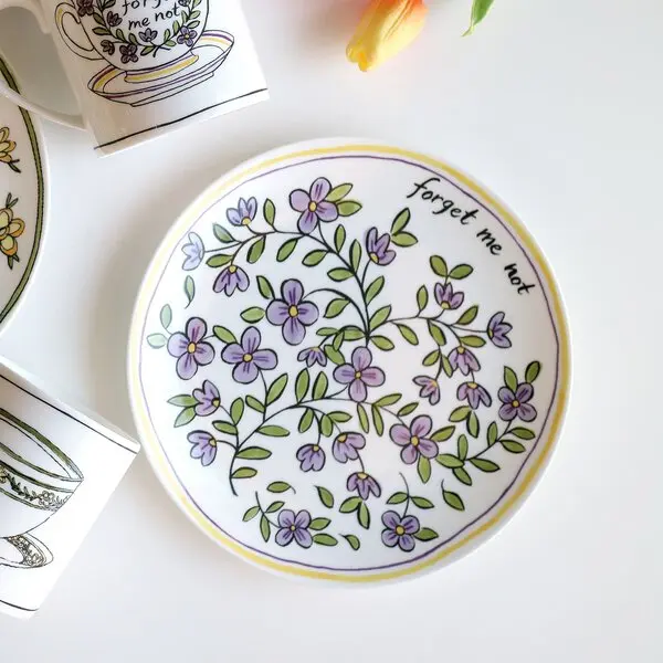 Twig New York Molly Hatch Forget Me Not Salad/dessert Plate - Multi