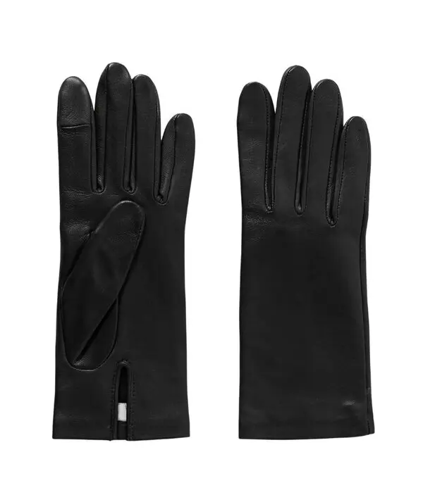 AGNELLE Kate Leather Gloves - Black