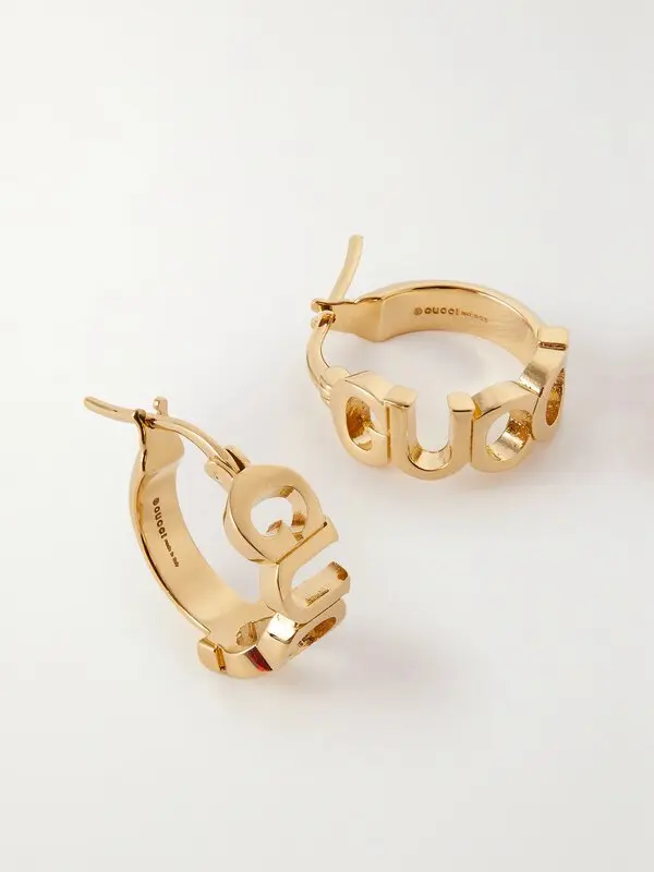 Gucci Tone Hoop Earrings - Gold