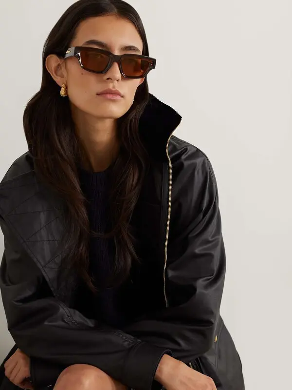 Bottega Veneta Rectangular-frame Acetate Sunglasses