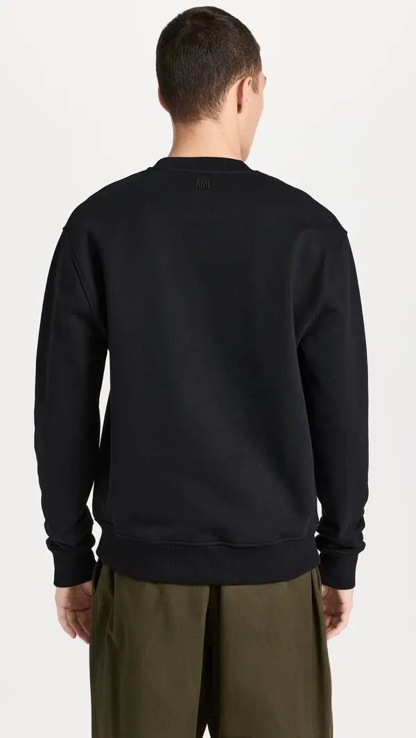 AMI Paris De Coeur Crewneck Sweatshirt - Black