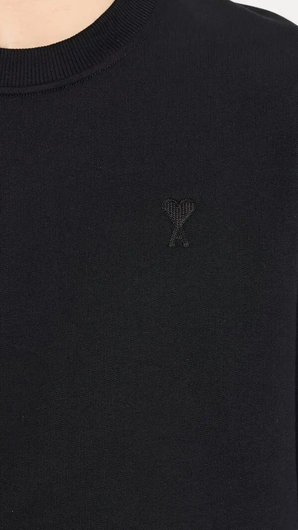 AMI Paris De Coeur Crewneck Sweatshirt - Black