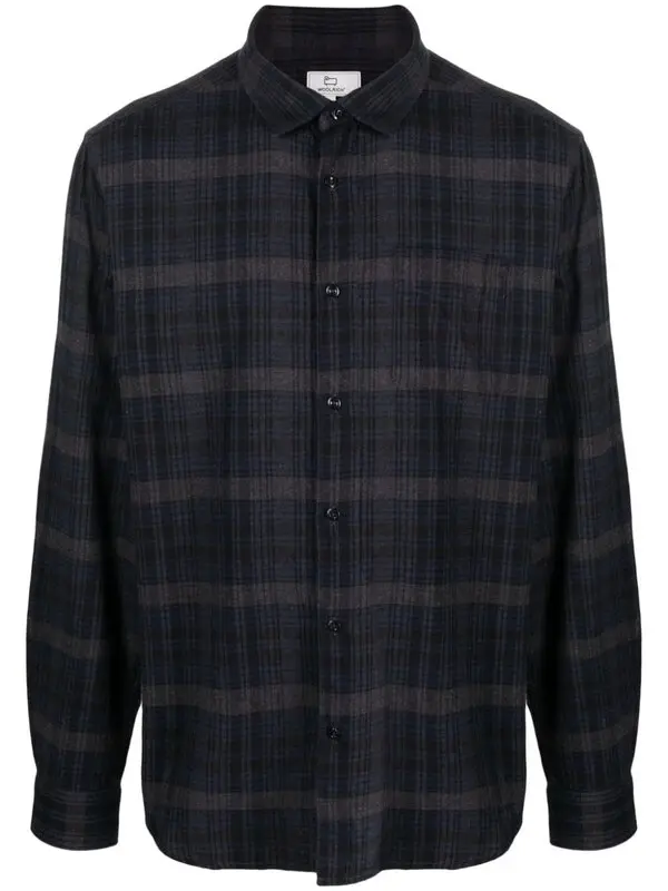 Woolrich Plaid-check Pattern Flannel Shirt - Blue