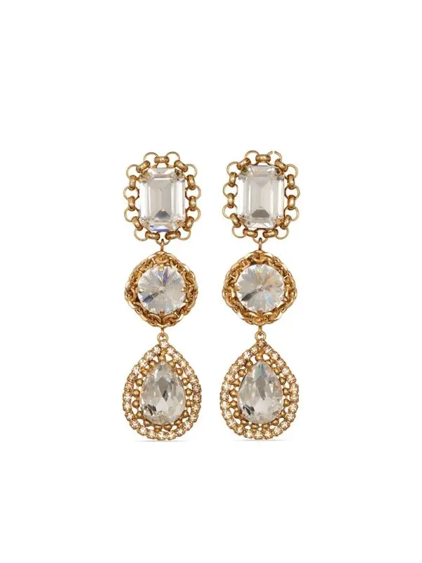 JENNIFER BEHR Jordana Crystal-embellished Drop Earrings - Gold