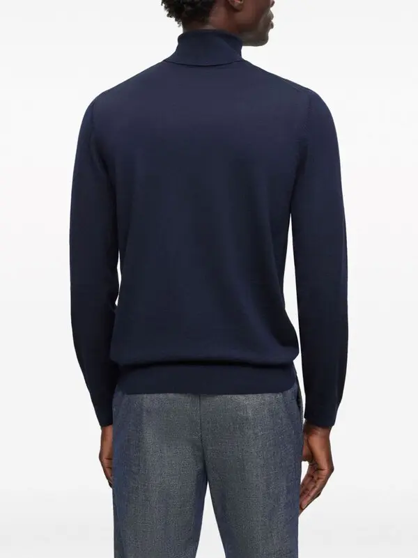 BOSS Roll Neck Knitted Sweater - Blue
