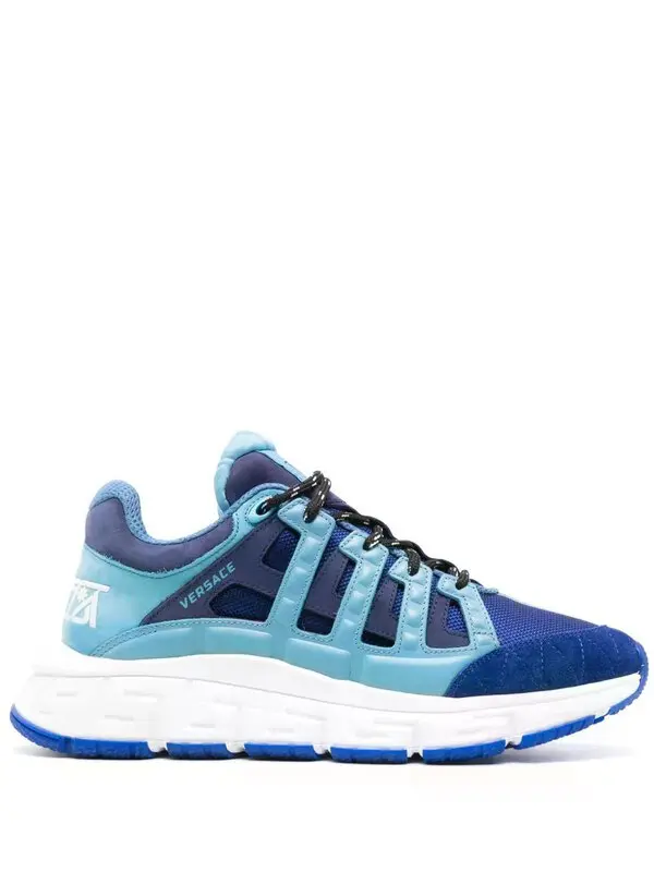 Versace Trigreca Leather Sneakers - Blue