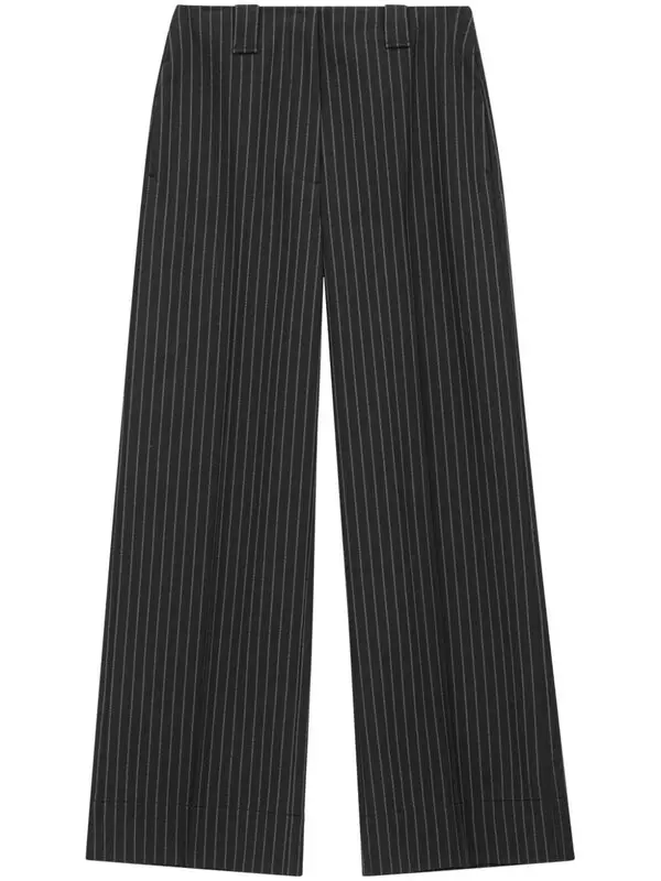 GANNI Pinstripe Wide-leg Trousers