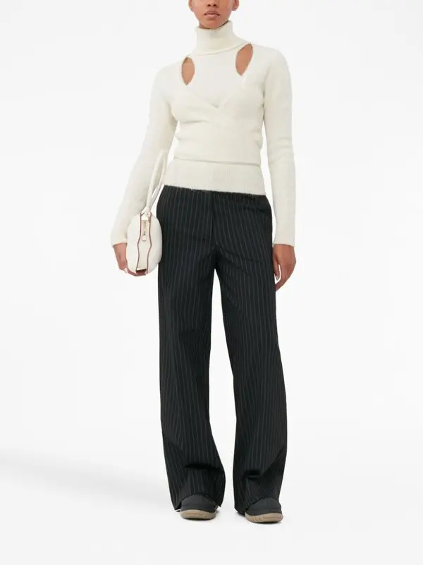 GANNI Pinstripe Wide-leg Trousers