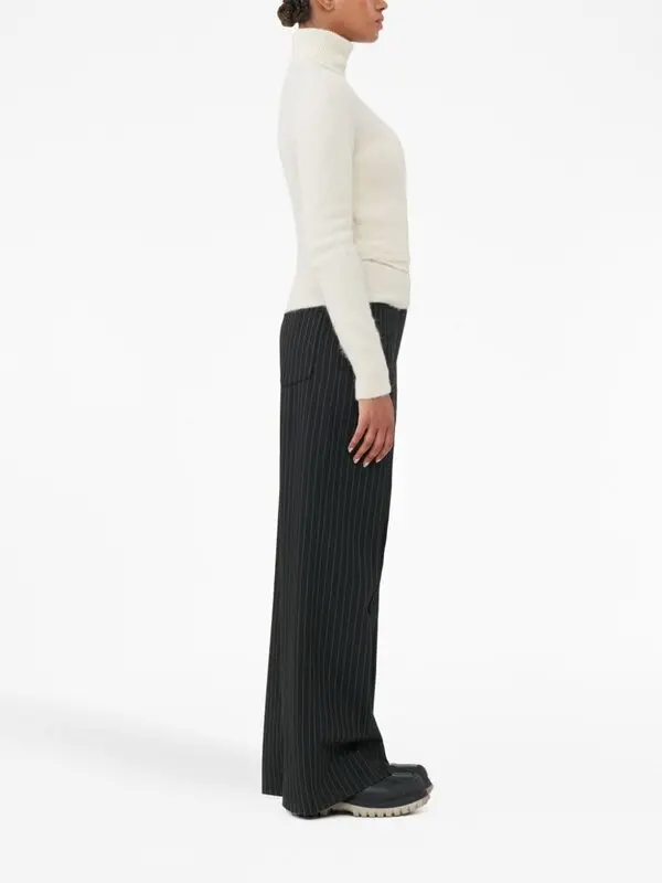GANNI Pinstripe Wide-leg Trousers