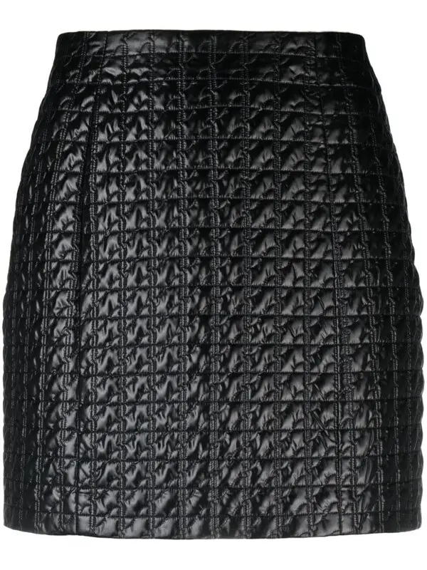 Patou Quilted Shell Miniskirt - Black