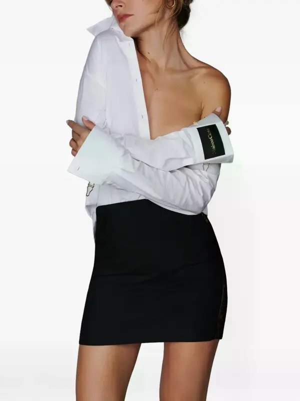 MAISON CLOSE Logo-patch Lace-detailing Skirt