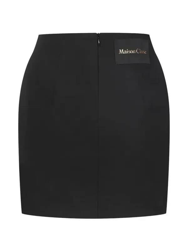 MAISON CLOSE Logo-patch Lace-detailing Skirt