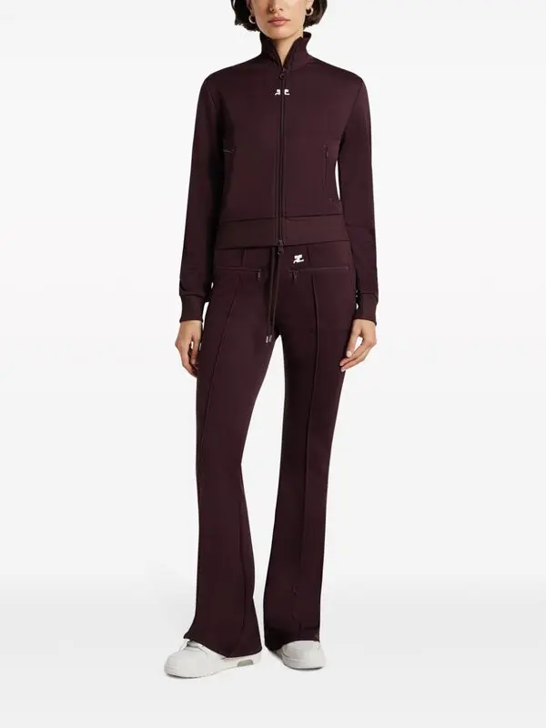 COURREGES High-neck Zip-up Sweatshirt - Brown