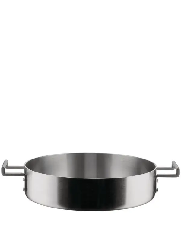 ALESSI Two-handles Low Casserole - Silver