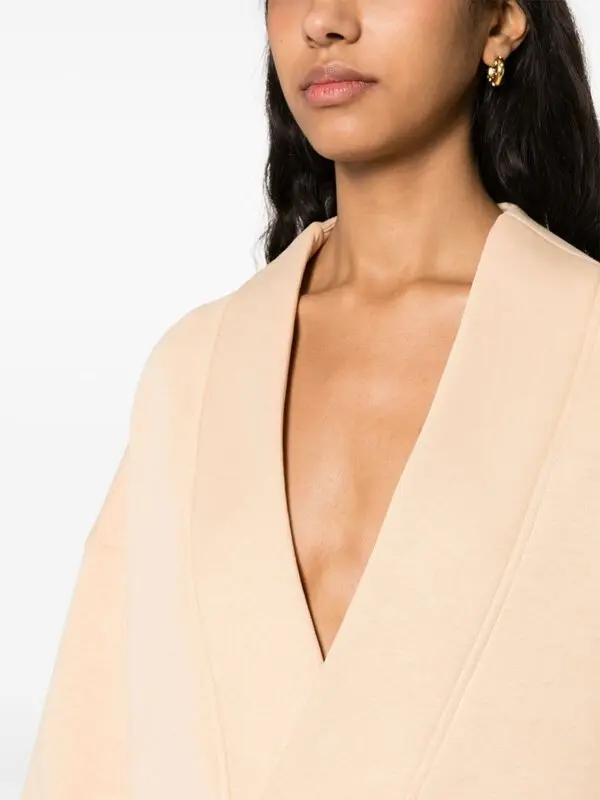 IOANA CIOLACU V-neck Cotton-blend Sweatshirt - Neutrals