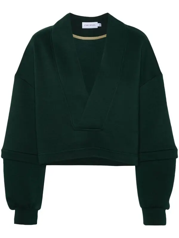 IOANA CIOLACU V-neck Cotton-blend Sweatshirt