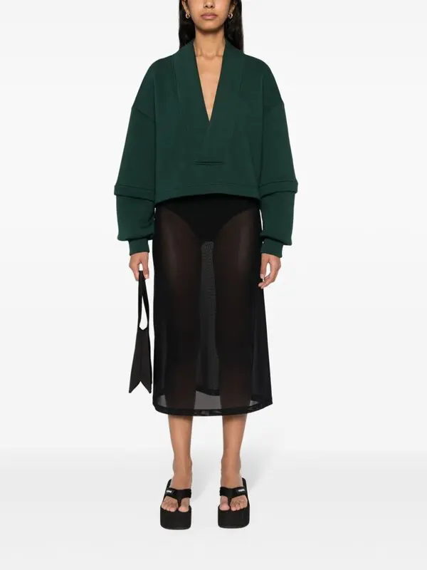 IOANA CIOLACU V-neck Cotton-blend Sweatshirt