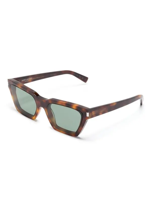 Saint Laurent Logo-engraved Cat-eye Sunglasses - Brown