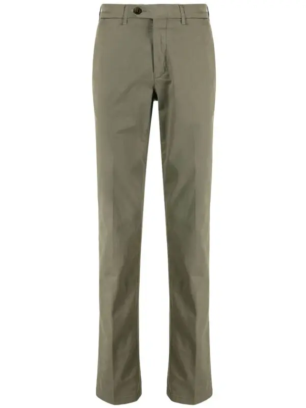 Canali Mid-rise Straight-leg Chino Trousers - Green
